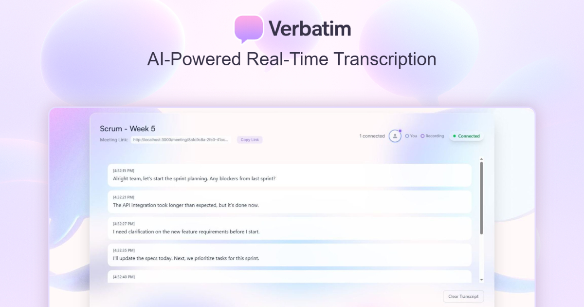 Verbatim - Real-Time AI Transcription